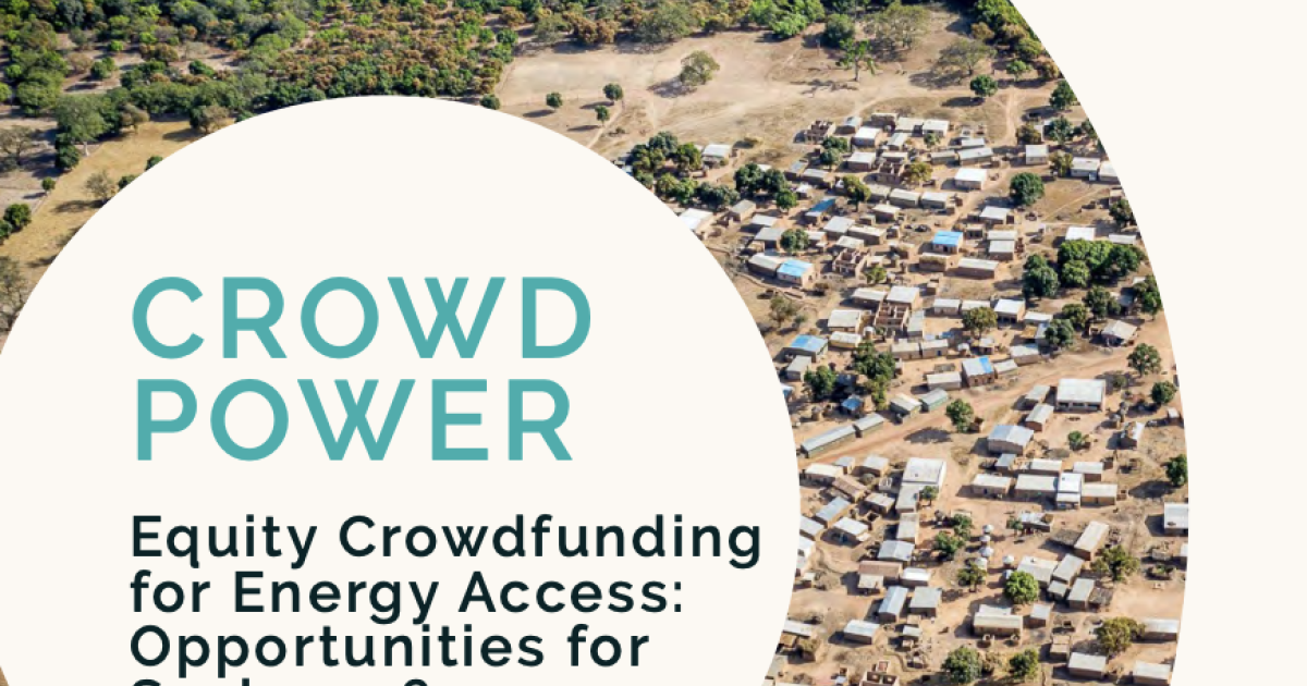 Equity crowdfunding for energy access: Opportunities for scale-up ...